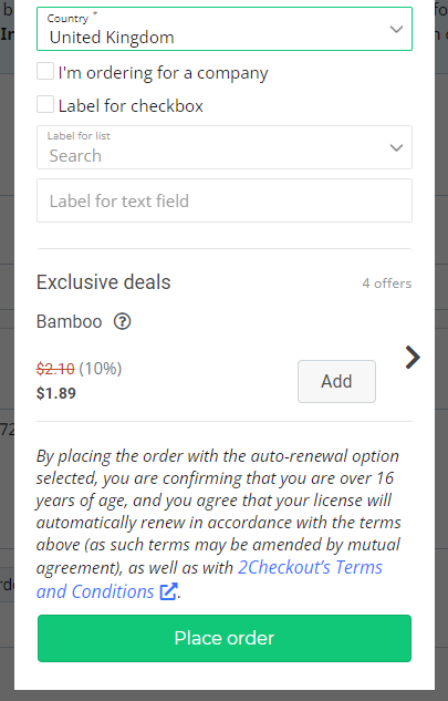 UK compliance regulations on subscriptions with auto-renewal | Documentation | 2Checkout